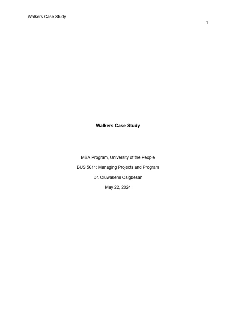 Walkers Case Study | PDF | Inventory | Safety