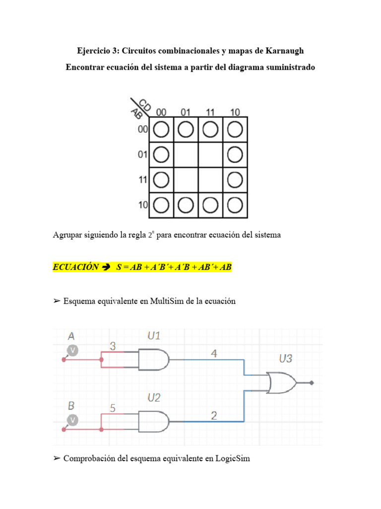 Ejercicio 3 Circuitos Combinacionales | PDF