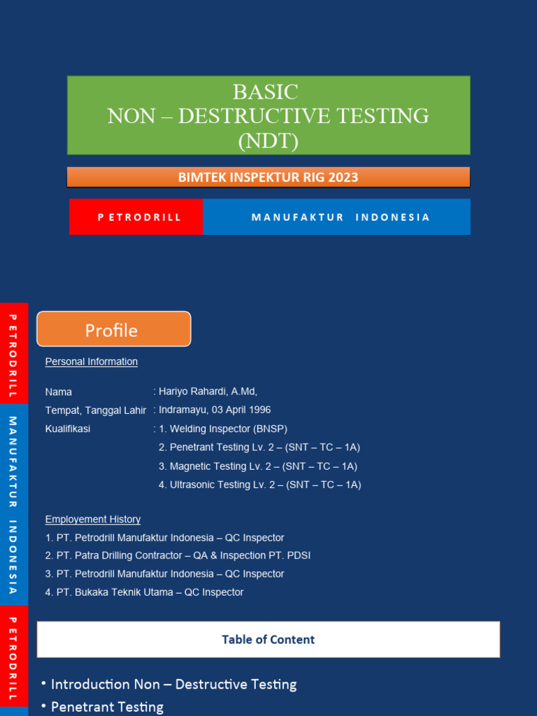 Basic NDT PT Petrodrill | PDF