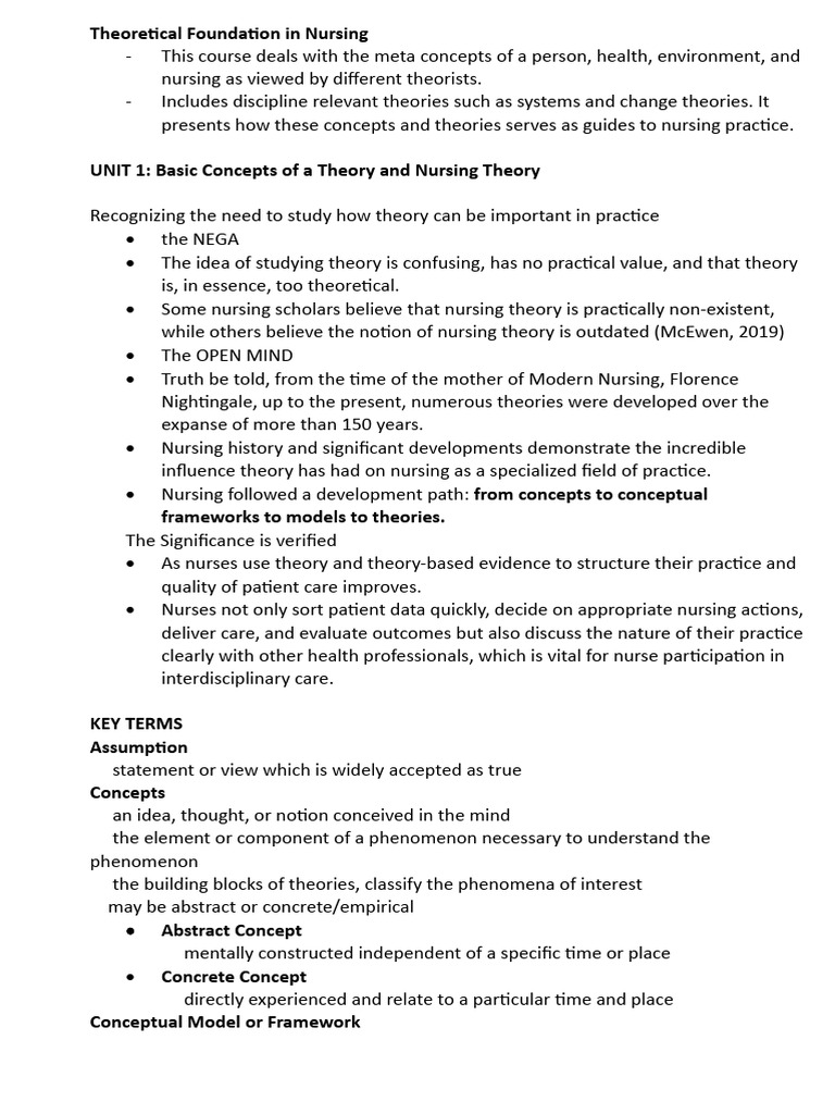 Nursing Theory and Its Foundations | PDF | Theory | Concept