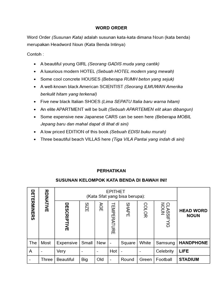 Word Order | PDF | Linguistics | Linguistic Typology