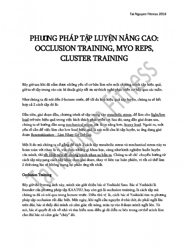 Week 3 Phuong Phap Tap Luyen Nang Cao - 1 | PDF