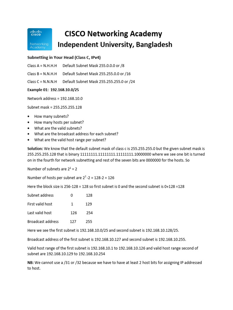 Subnetting Class C Made Easy | PDF | Teaching Methods & Materials | Computers