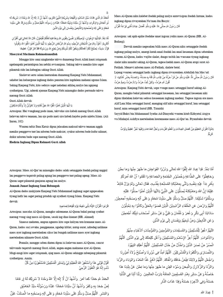 Teks Khutbah 2 | PDF