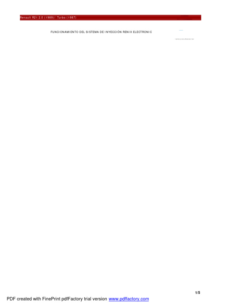 R 21 2 - 0 Iny Renix | PDF | Inyección de combustible | Acelerador