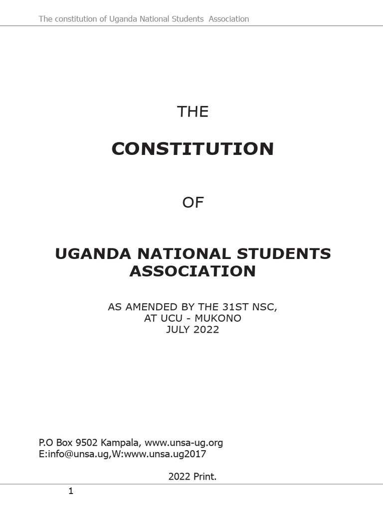 Amended UNSA Constitution 2022 | PDF | Board Of Directors | Presidents ...