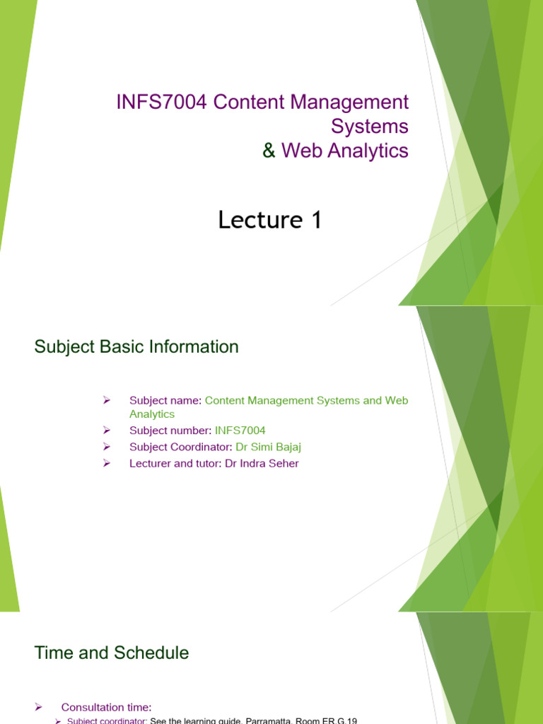 INFS7004 Content Management Systems Web Analytics | PDF | World Wide Web | Internet & Web