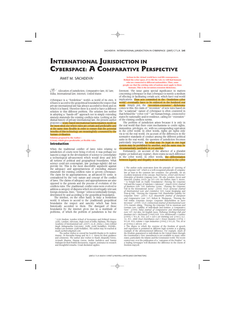 Amit Sachdeva - Jurisdiction | PDF | Personal Jurisdiction | Jurisdiction