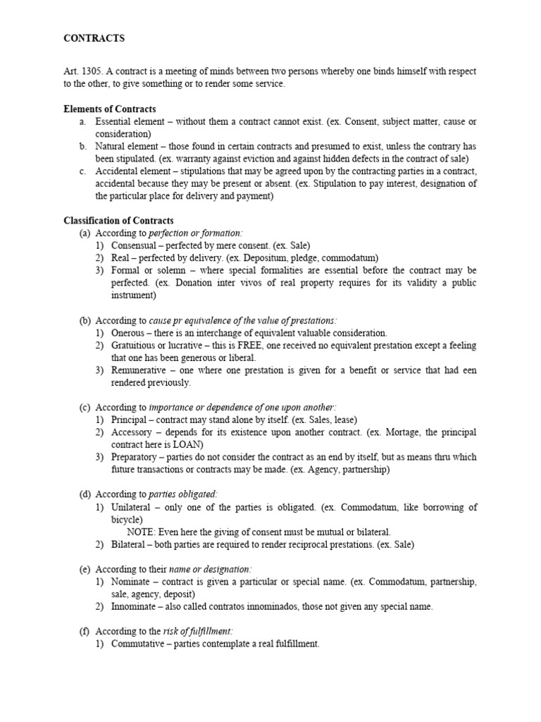 OBLICON CONTRACT REVIEWER | PDF | Offer And Acceptance | Annulment