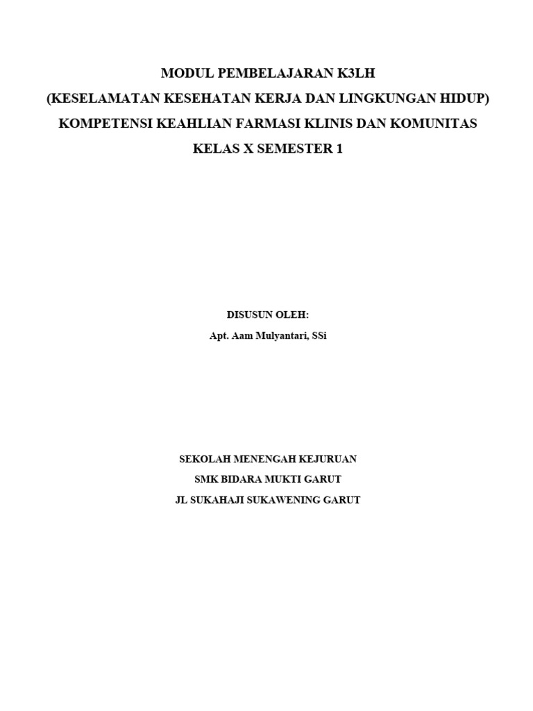 Modul Pembelajaran K3LH | PDF