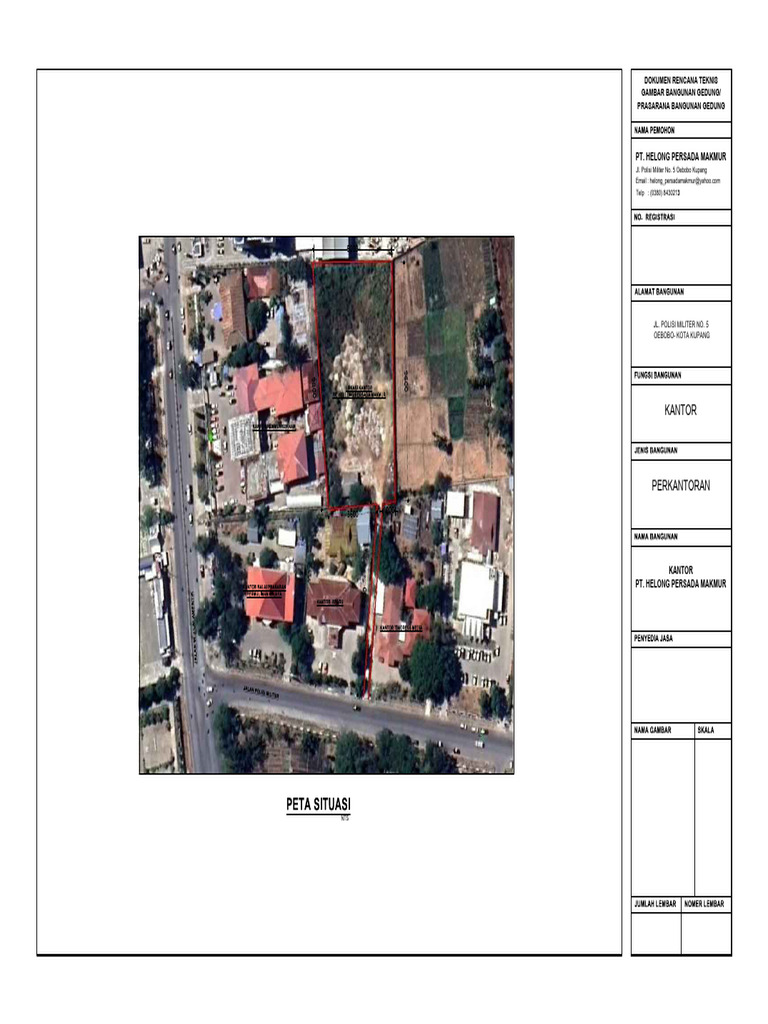 Gambar Batas Tanah Dan Gambar Bangunan Gedung | PDF
