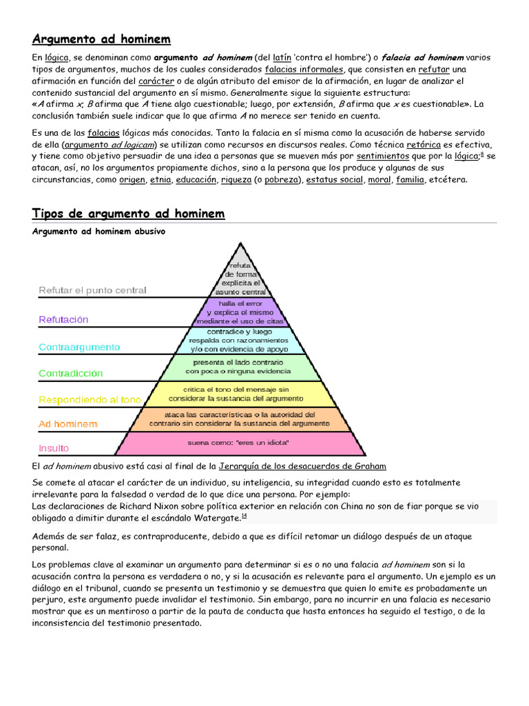 Tipos de argumentos ad hominem | PDF | Falacia | Lógica