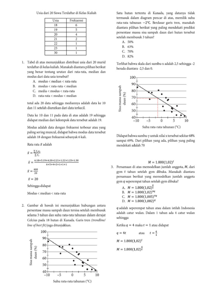 Pembahasan Kumpulan Soal Penalaran MTK | PDF