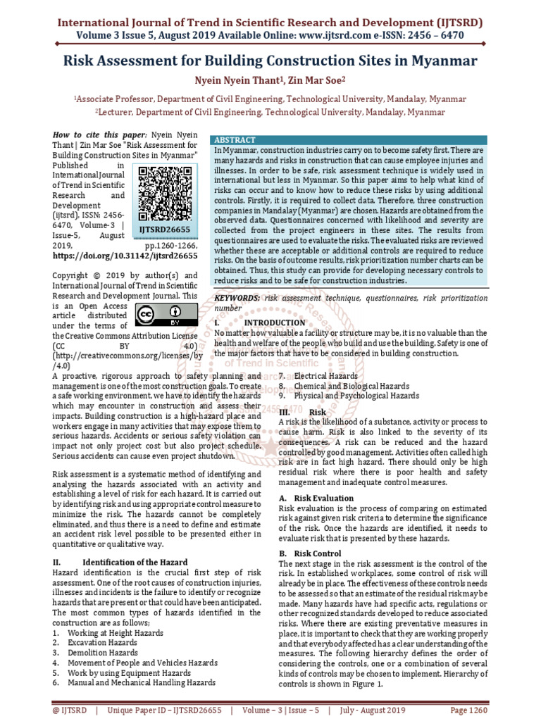 Risk Assessment For Building Constructio | PDF | Risk | Hazards