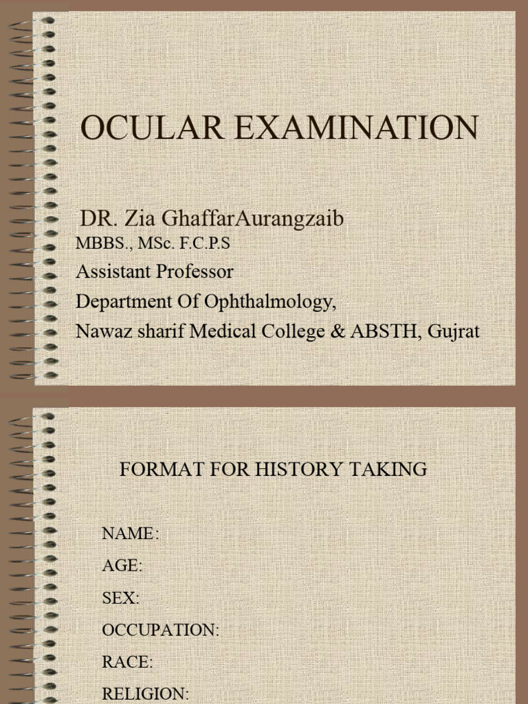 Ocular Examination Protocols | PDF | Human Eye | Vision