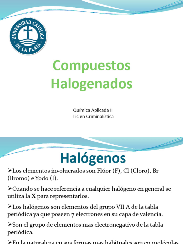 Clase V Halogenuros | PDF | Hidrocarburos | Compuestos químicos