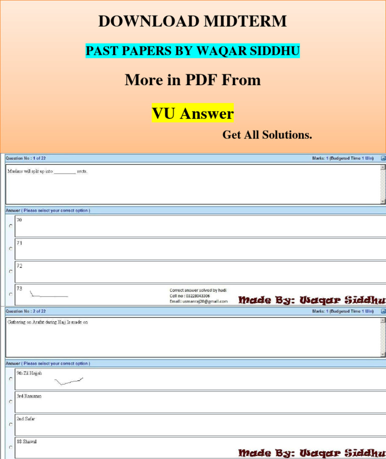 ISL202 Midterm MCQs by Waqar Siddhu | PDF ISL202 Midterm MCQs by Waqar Siddhu | PDF