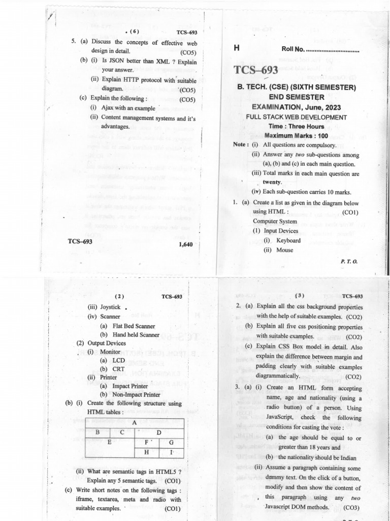 TCS 693 End 2023 | PDF