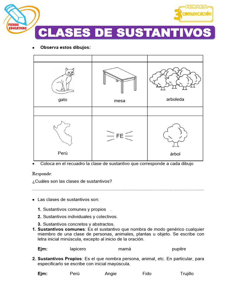 Clases de Sustantivos en Español | PDF | Sustantivo