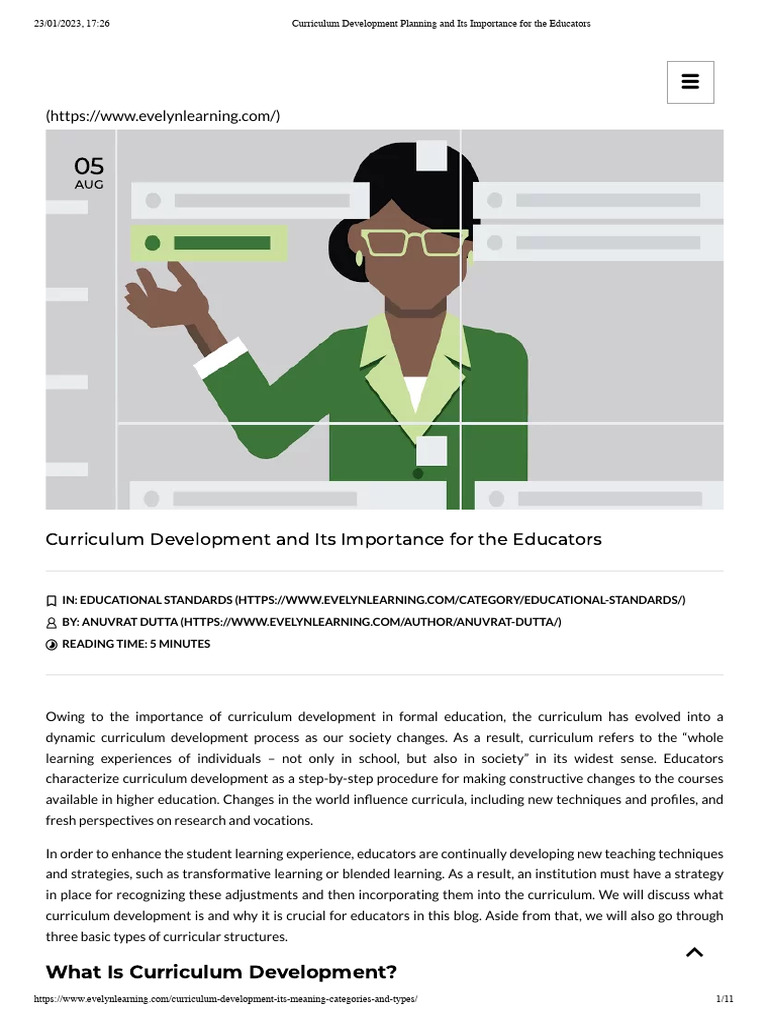 Curriculum Development Planning And Its Importance For The Educators