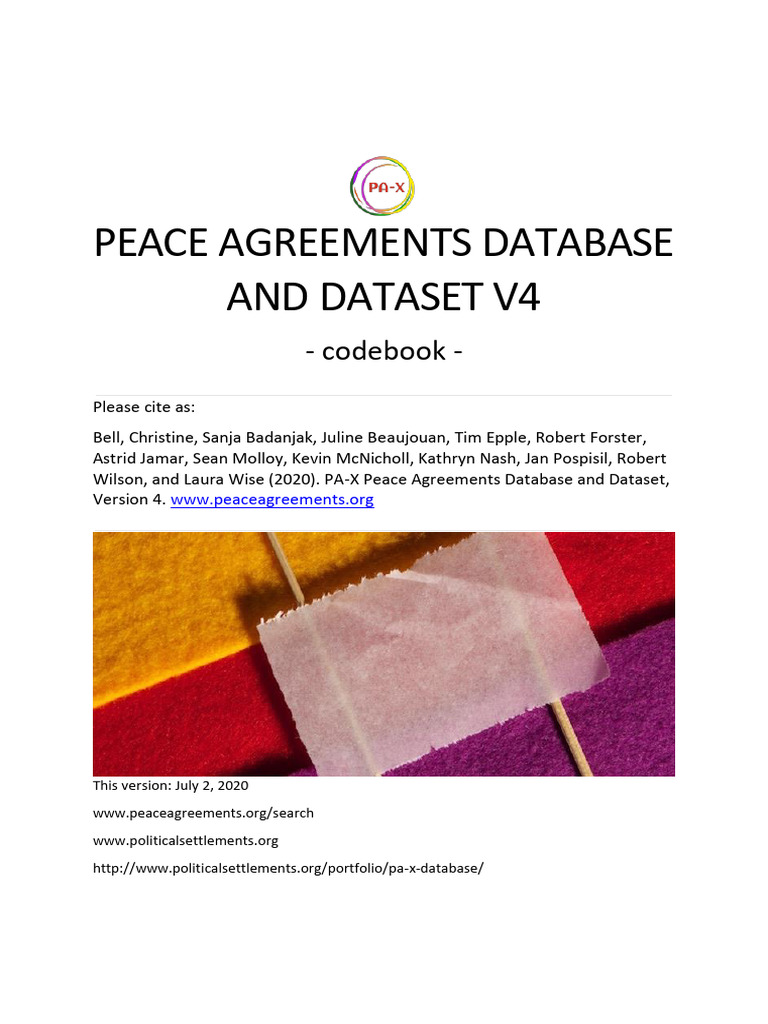 PA-X Codebook Version4 | PDF | Human Rights | Socialist Federal ...