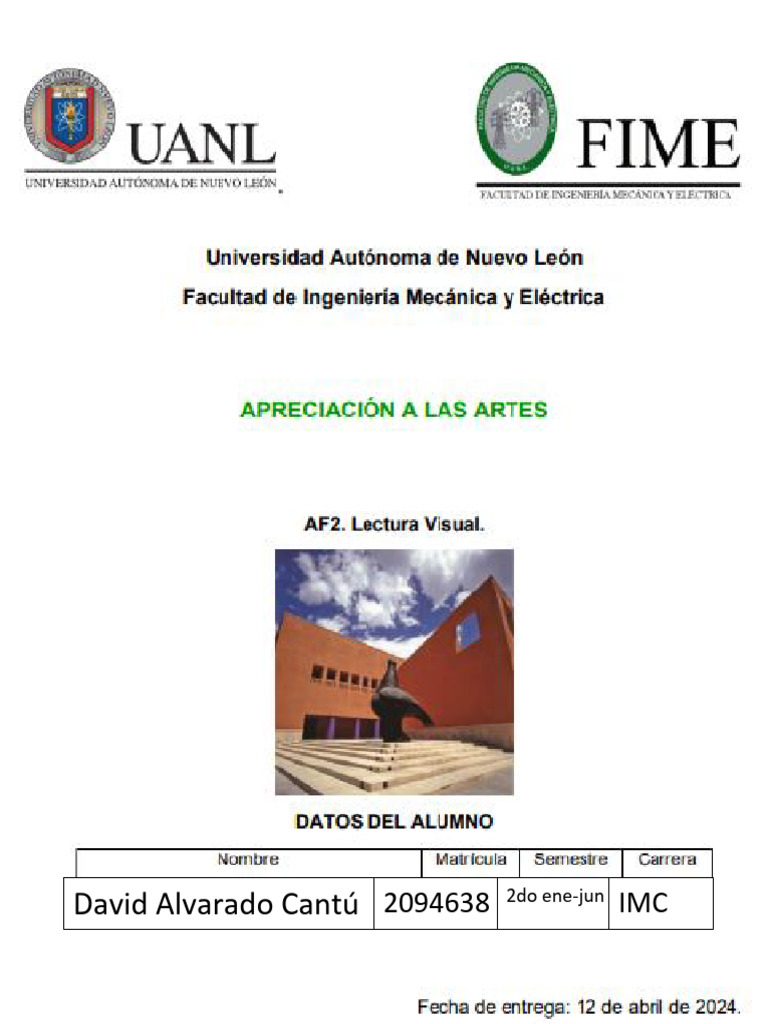 AF2 Reporte de La Lectura de Objetos Visuales (Museo) - DAC | PDF | Escultura