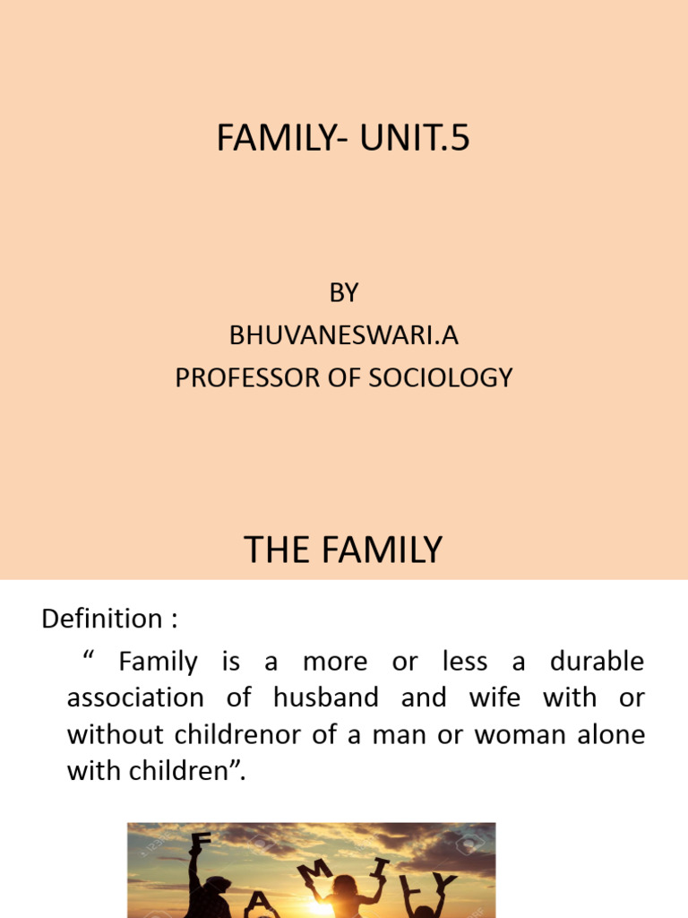 Unit.5 PPT For BPT - BOT - Autosaved | PDF | Marriage | Family