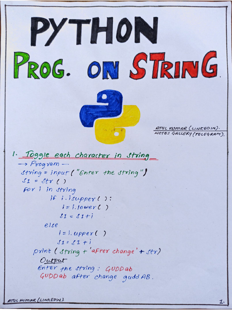 ?python Program On String? Series - 1 Part - 5 | PDF
