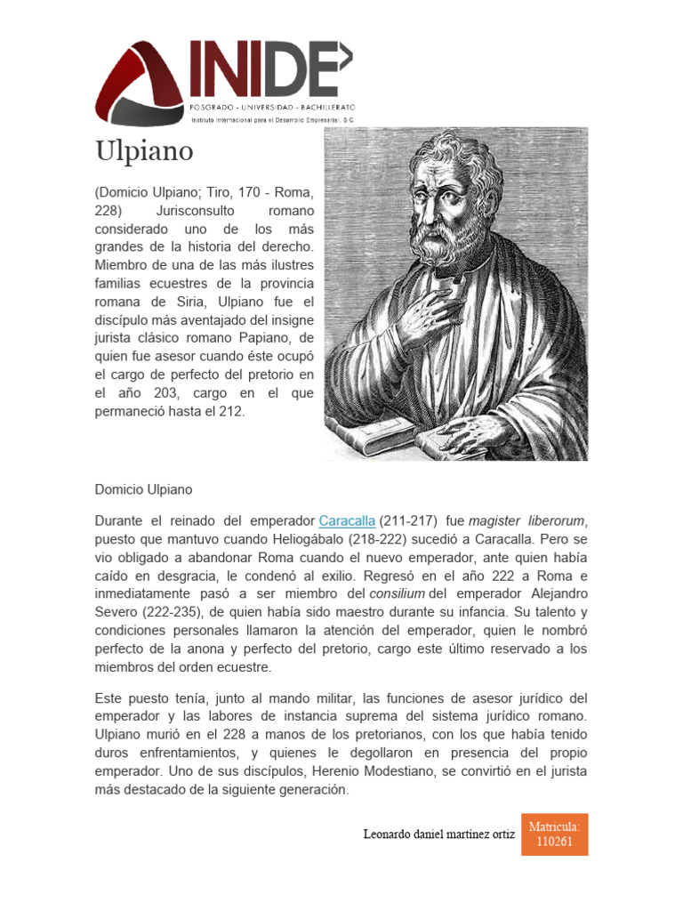 Bibliografia de Domicio Ulpiano | PDF | Justicia | Crimen y violencia