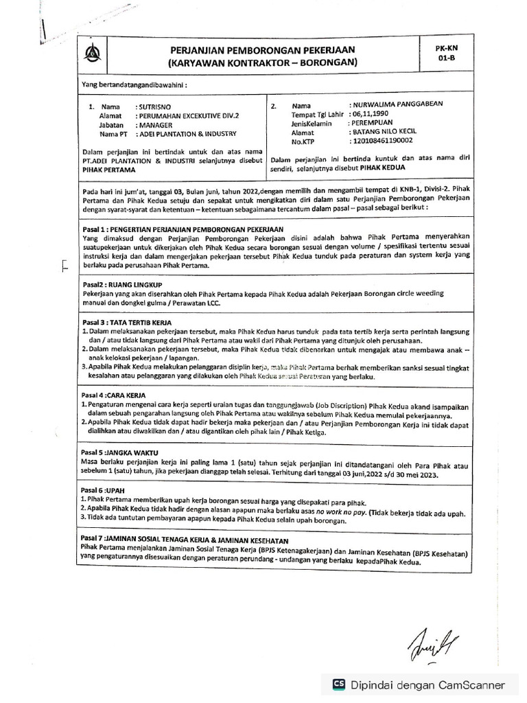 SPK PKWT KNB1-1 | PDF