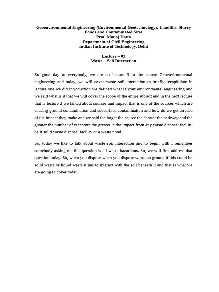 Lec 3 | PDF | Groundwater | Soil