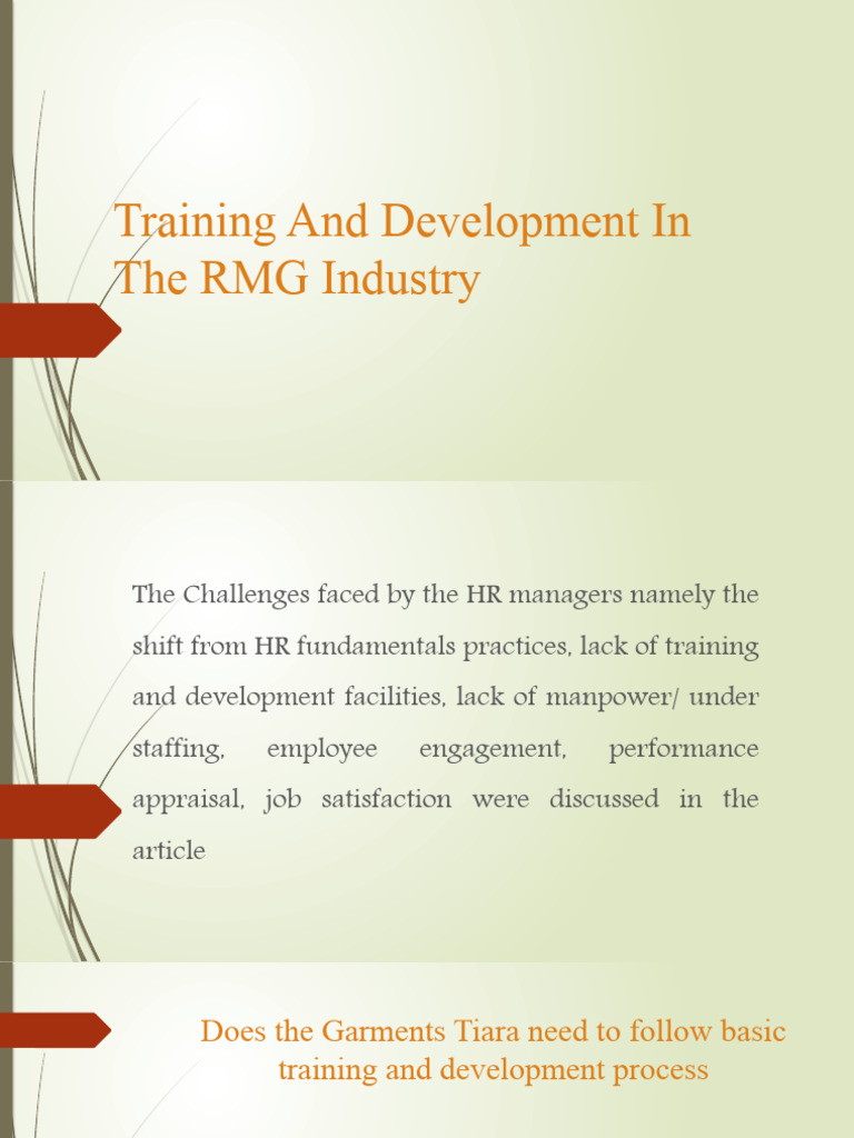 Training and Development in The RMG Industry | PDF | Human Resources ...