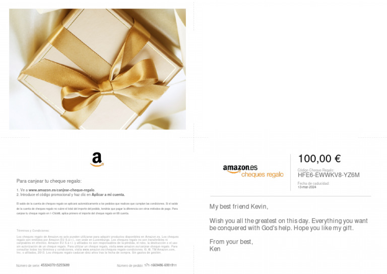 Amazon Gift Card | PDF | Cheque
