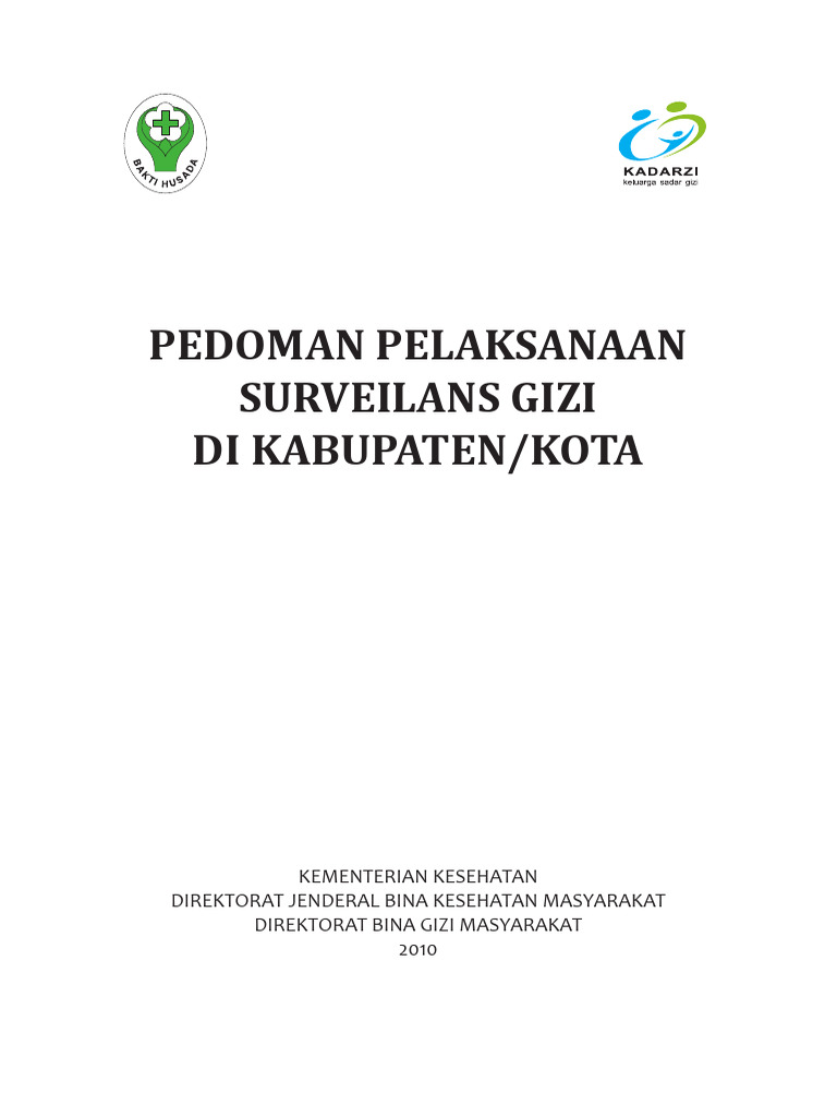 Pedoman Pelaksanaan Surveilans Gizi Di Kabupaten/Kota | PDF