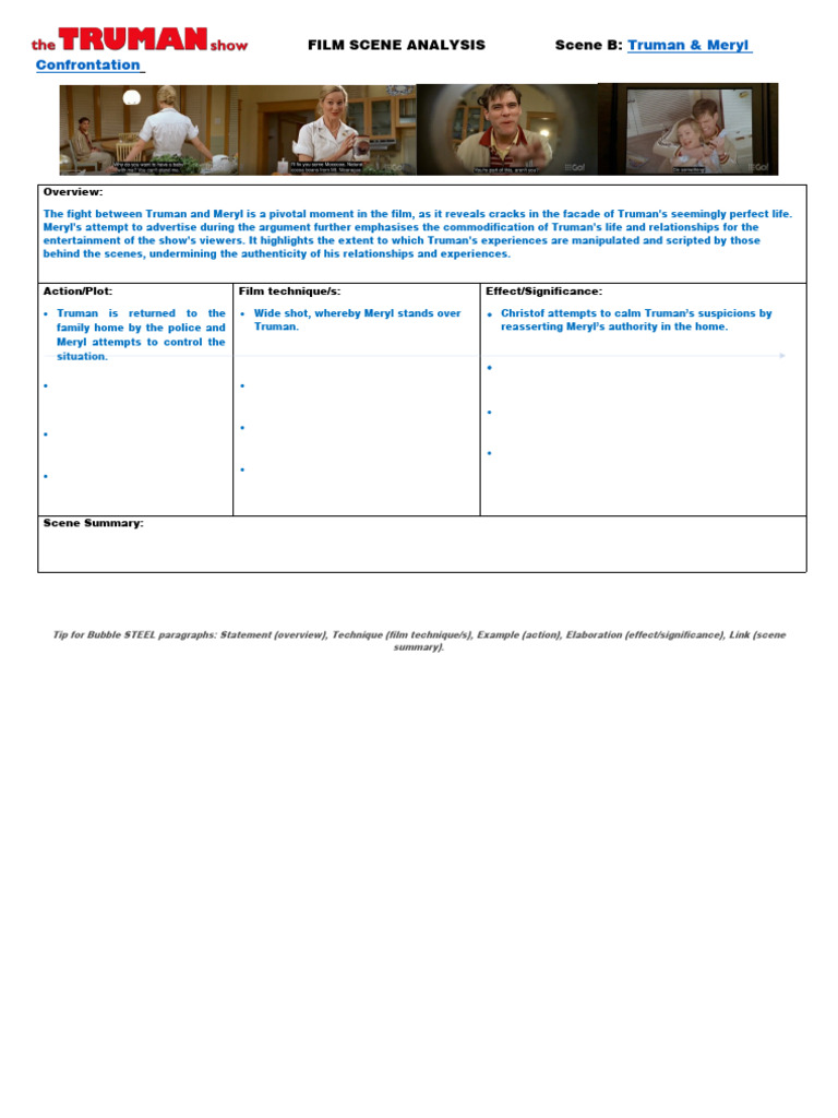 Truman & Meryl Confrontation Analysis | PDF