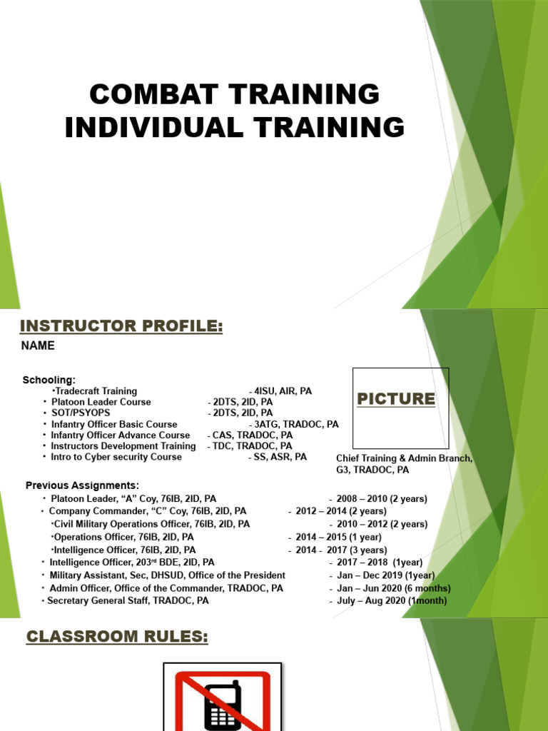 Combat Training Individual Soldier | PDF | Camouflage | Foot