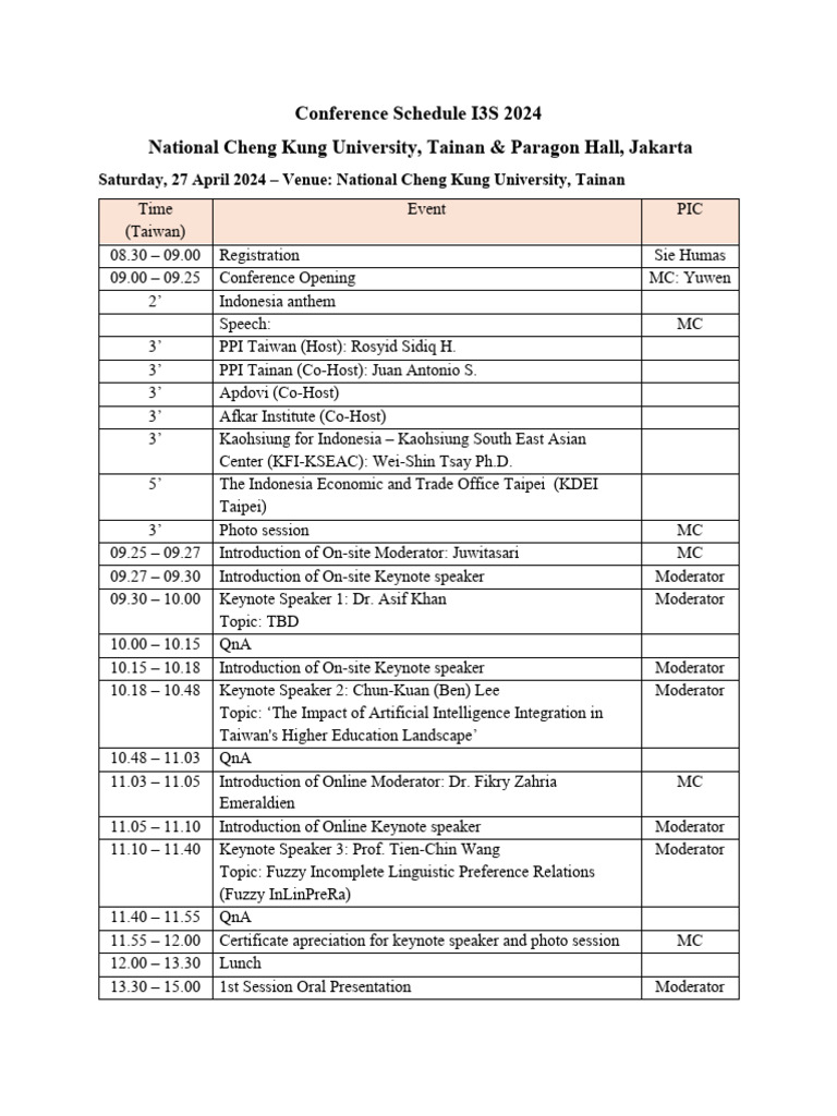 1 - Rundown Conference I3S 2024 | PDF