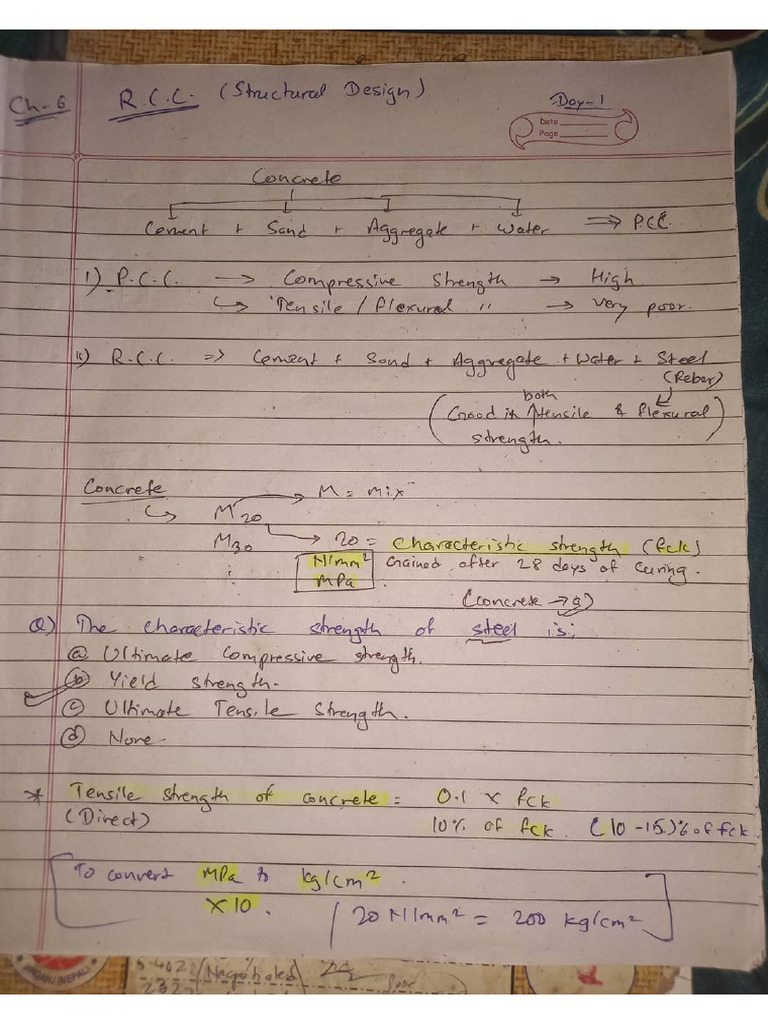 Structural Design Class Note (Sub Engineer) | PDF