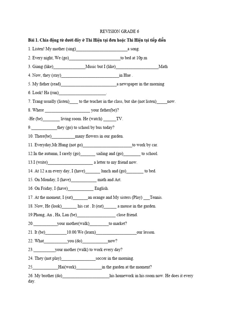 BÀI TẬP THÌ HTD VÀ HTTD + SO SÁNH HƠN | PDF