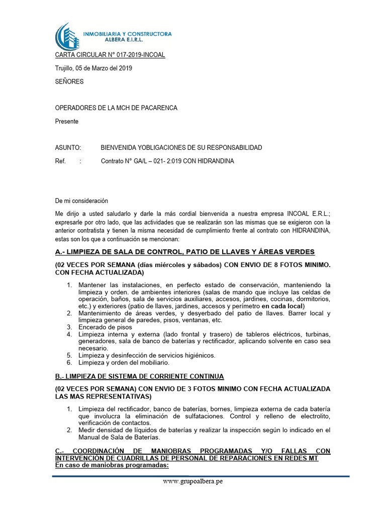 Carta Circular #017-2019 | PDF | Energia electrica | Generador eléctrico