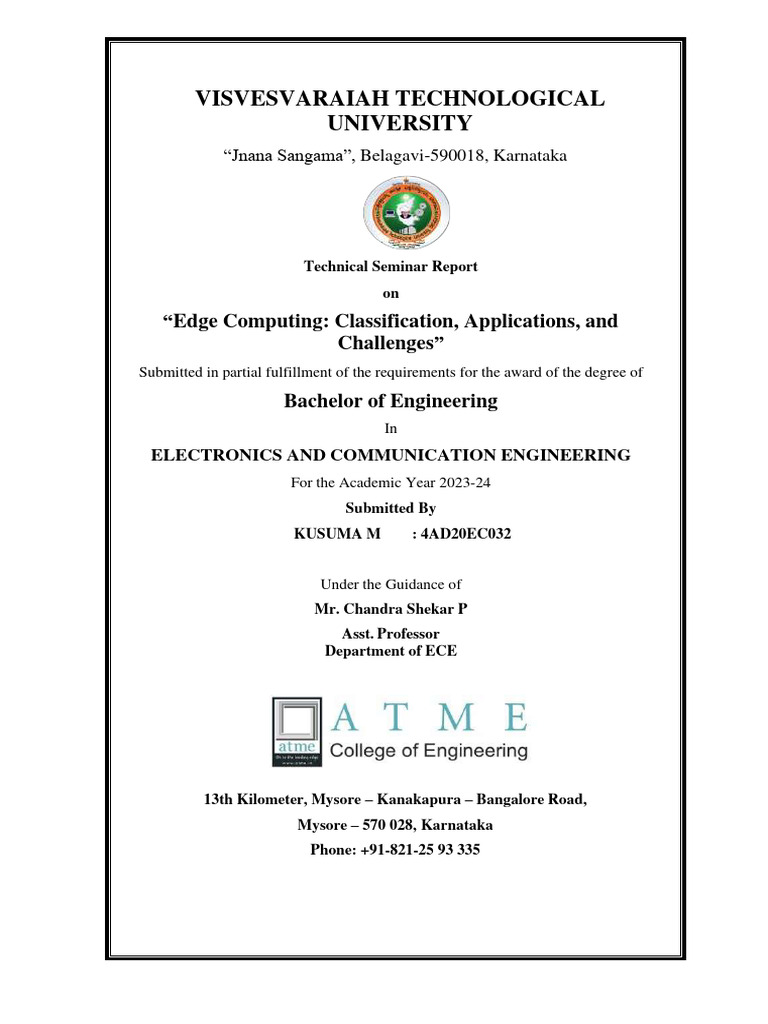 4AD20EC032 KUSUMA Edge Computing Tech Report | PDF | Computer Network | Cloud Computing
