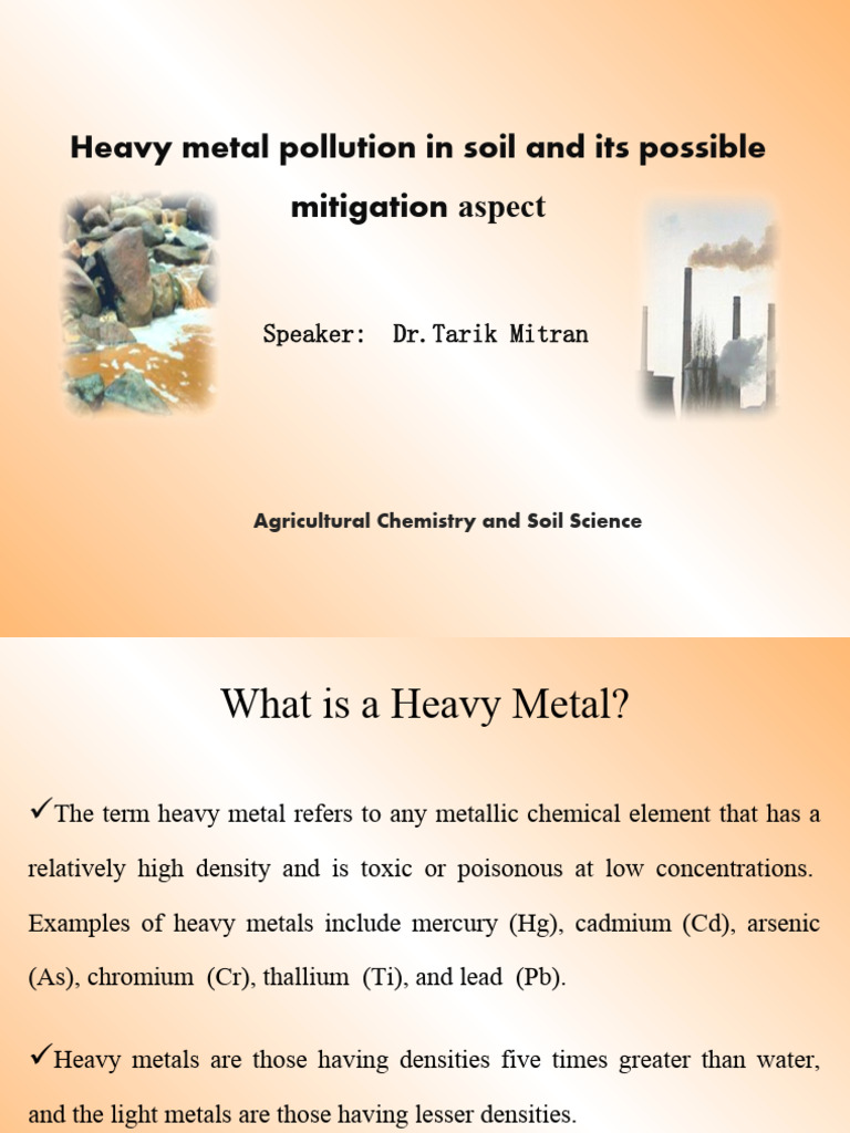 Heavy Metal Soil Pollution and Mitigation | PDF | Cadmium | Chromium