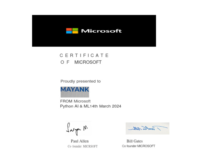 microsoft certificate | PDF