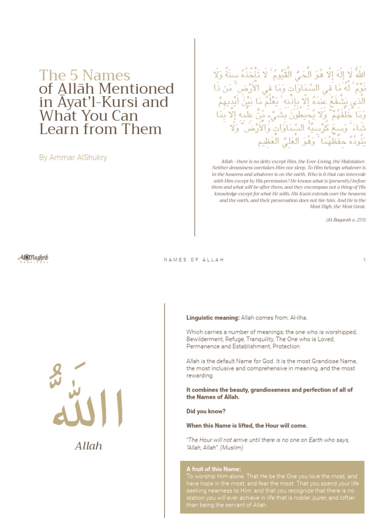 Names of Allah and Their Significance | PDF | God In Islam ...