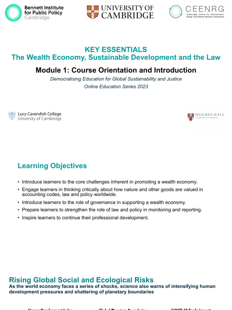 Materials For Module 1 - Key Essentials The Wealth Economy, Sustainable ...