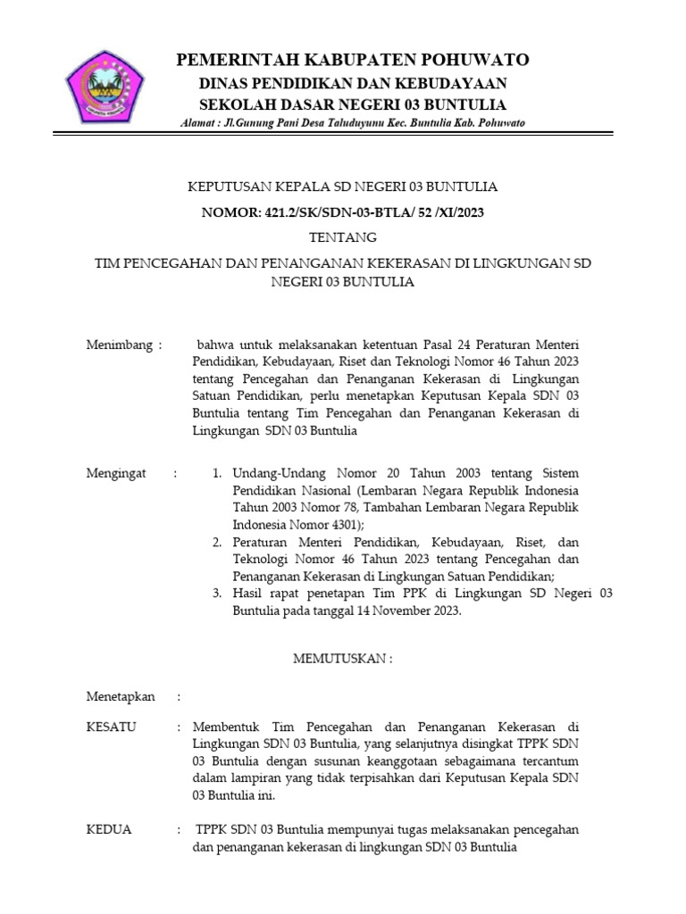 SK TPPK SDN 03 BTL 2023-2024 | PDF