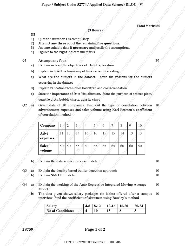 CMPN8 Applied Data scienceDLOC V | PDF | Statistics | Applied Mathematics