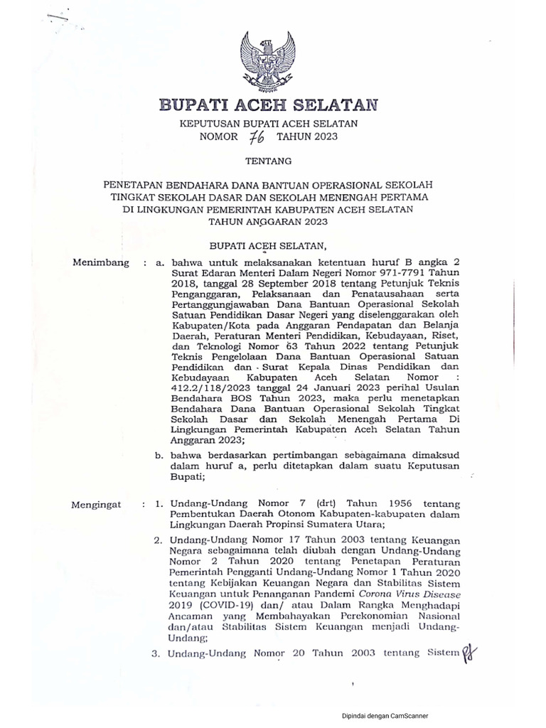 SK Bendahara Bos 2023 | PDF