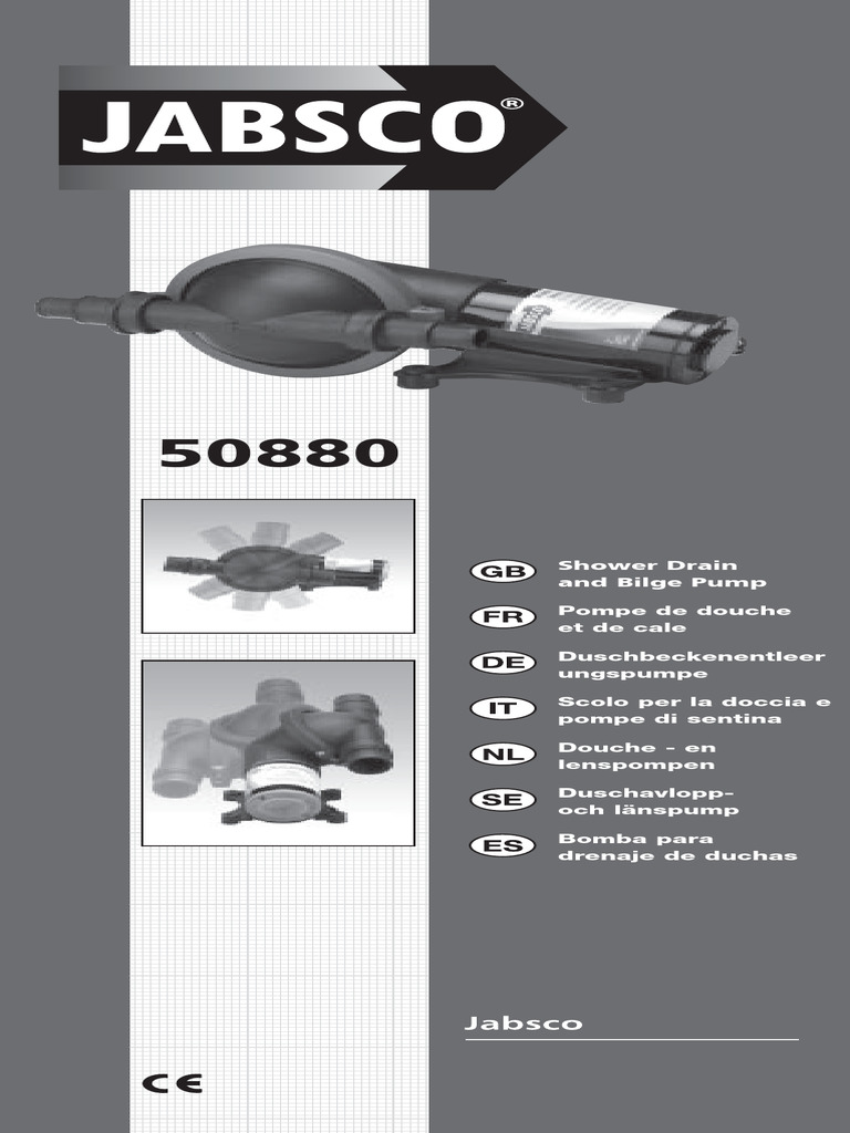 Fiche technique de la pompe Jabsco 50880 | PDF | Tuyau | Électricité