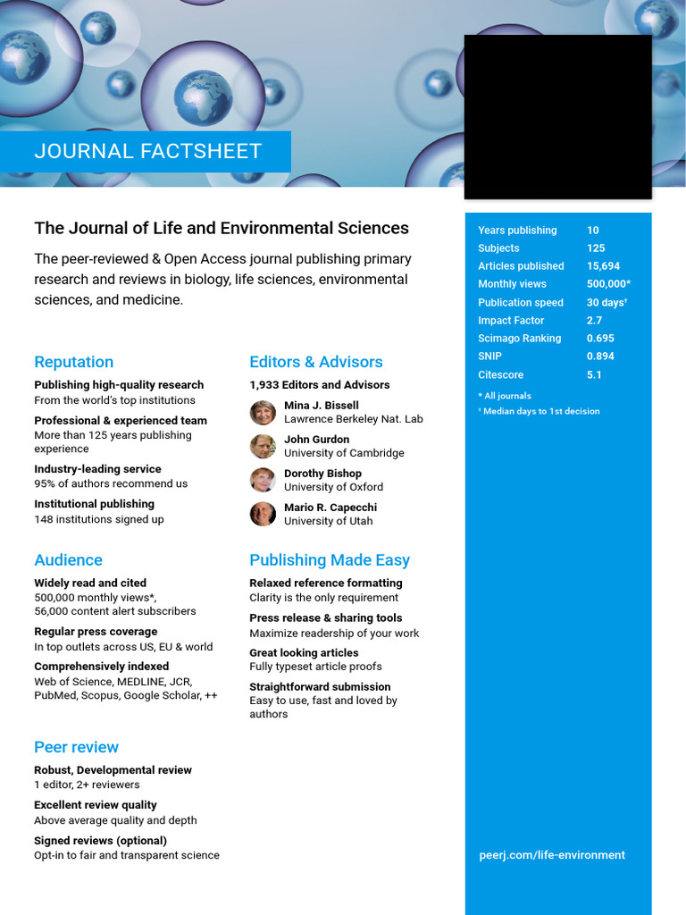 PeerJ Life and Environment Impact Factor | PDF | Academic Journal | Science